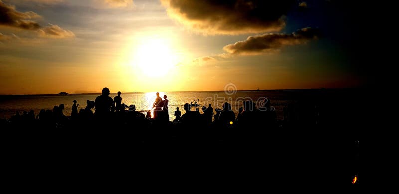Beach sunset Party stock photo. Image of fade, sunset - 173349620
