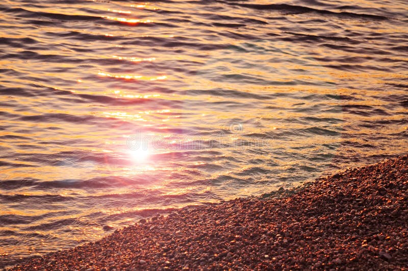 Beach sunset reflection stock image. Image of reflections - 119756517