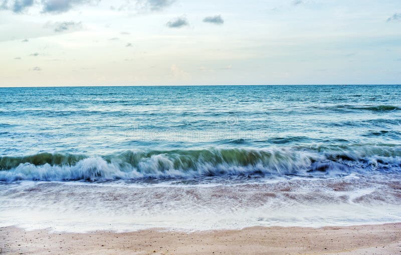 Beach in sunset time stock photo. Image of time, landscape - 100639978