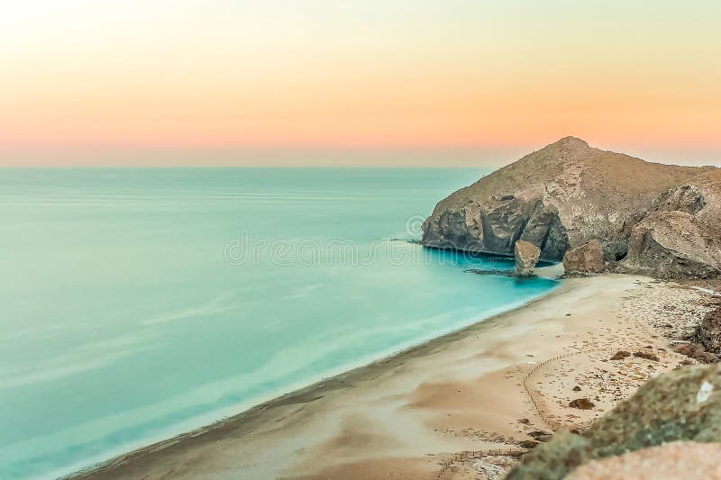 Beach Sunset from the Lookout Stock Photo - Image of creek, almerashy ...