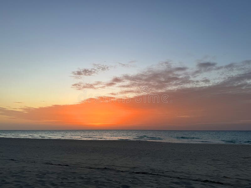 Beach at Sunset, Varadero, Cuba Stock Image - Image of coast ...