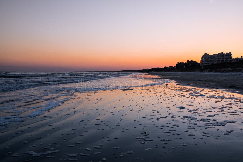 Beach sunset stock photo. Image of sunrise, dusk, coast - 93520906