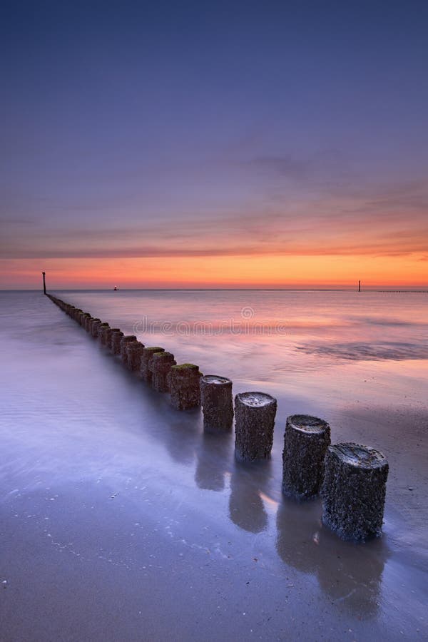 Beach, Zeeland stock photo. Image of sunset, zeeland - 96552688