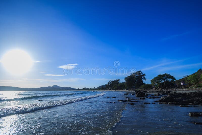 A Beach with Sunshine and Wave Stock Image - Image of island, beauty ...