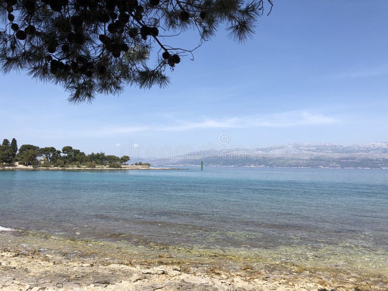 Beach in Supetar stock photo. Image of supetar, town - 186203606