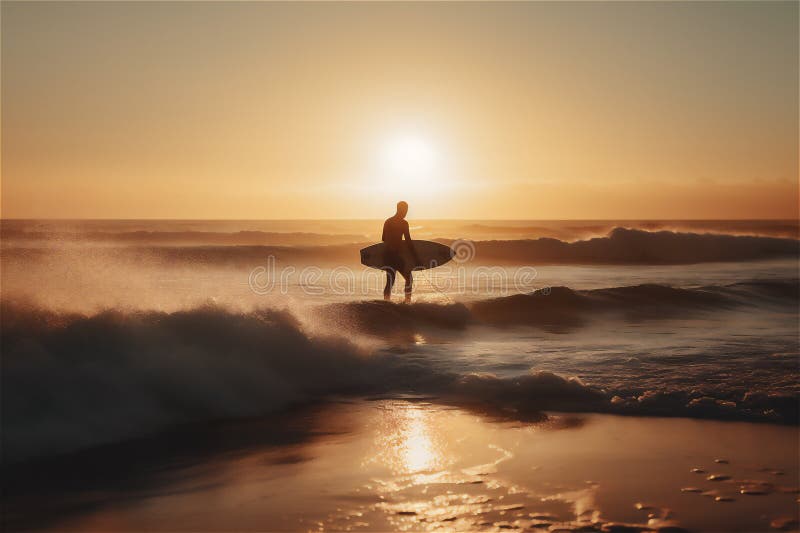 Beach Surfer: a Candid Shot of Young Surfer Walking with Her Board on a ...