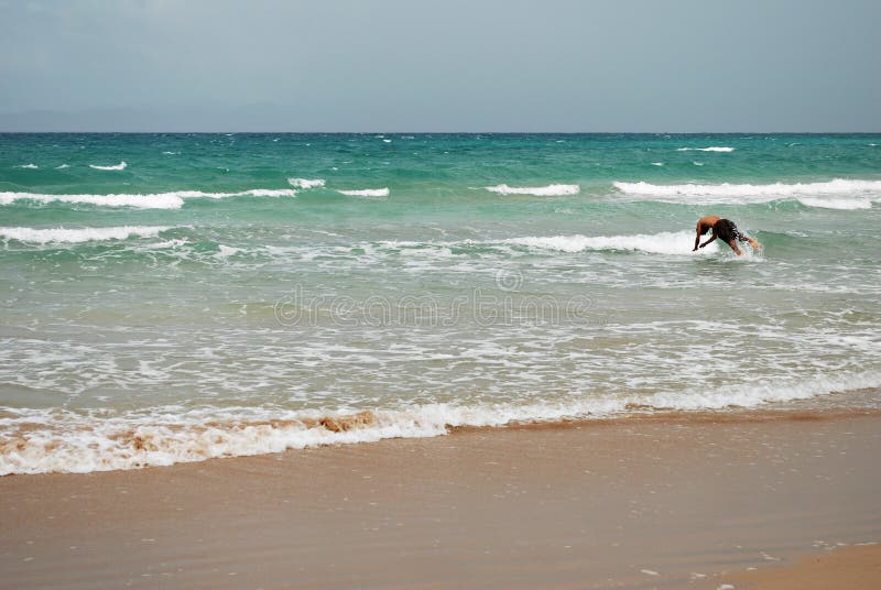 Beach Swim stock image. Image of enjoy, green, person - 13921725