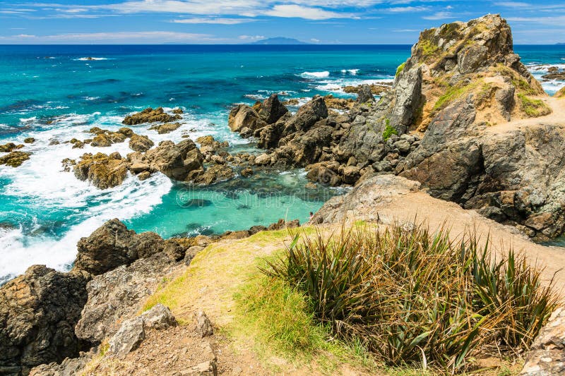 Beach at Te Arai Point, New Zealand Stock Photo - Image of oceania ...