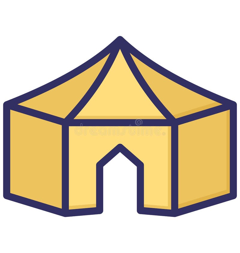 Beach Tent, Camping Tent Isolated Vector Icon that Can Be Easily ...