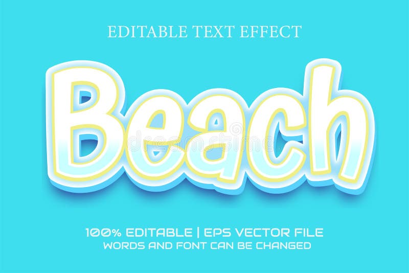 Beach Text Effect, Editable Summer and Holiday Text Style Stock Vector ... Beach Text Effect, Editable Summer and Holiday Text Style Stock Vector ...