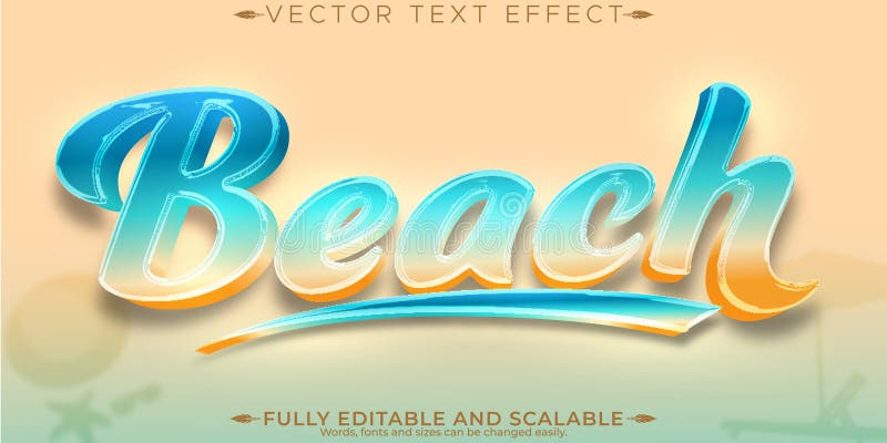 Beach Text Effect, Editable Summer and Island Text Style Stock Vector - Illustration of summer ...