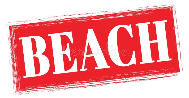 BEACH Text Written on Red Stamp Sign Stock Illustration - Illustration ...
