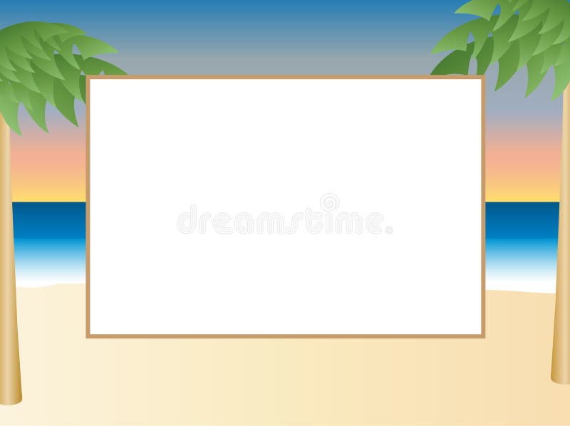 Beach Themed Picture Frame stock illustration. Illustration of beach ...