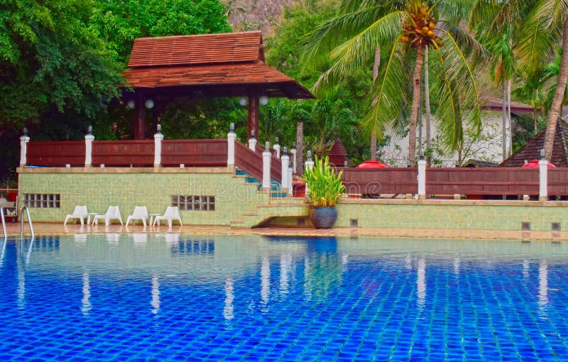 At the Beach There is a Beautiful Seaside Pool and a View Stock Photo ...