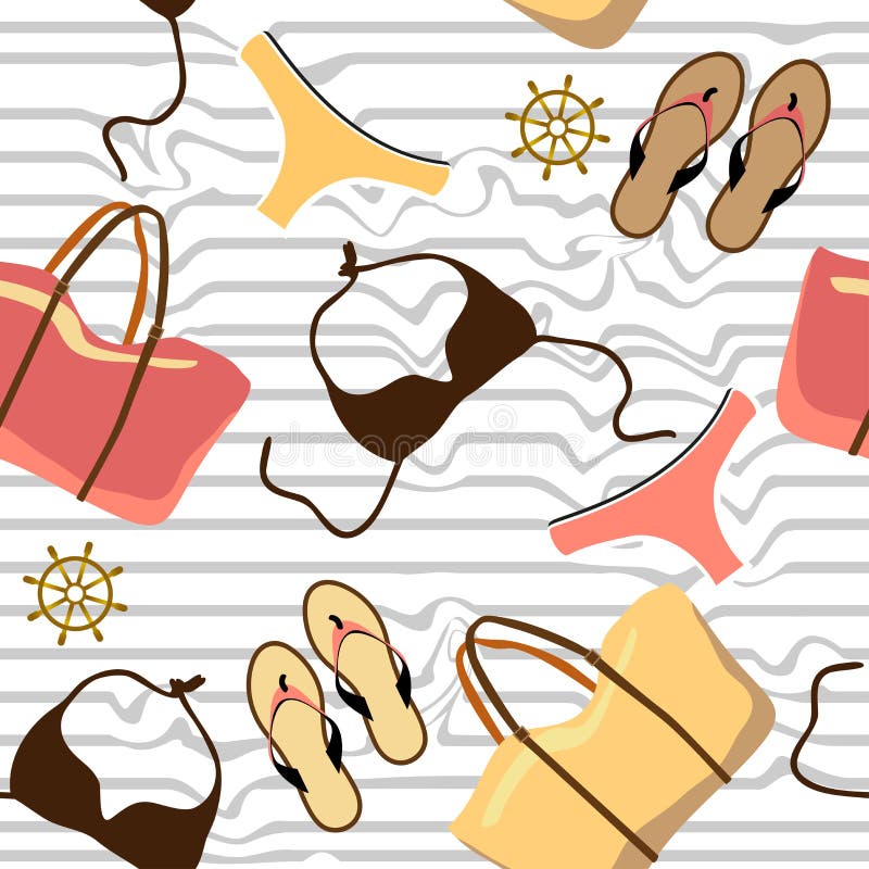 Beach things stock vector. Illustration of seamless, drawn - 28803037