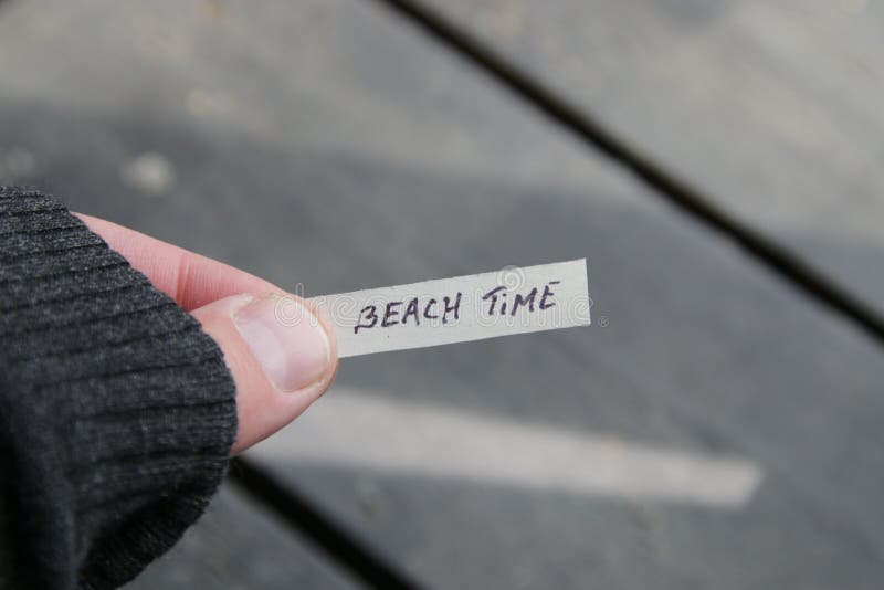 Beach Time Concept. Paper Card with an Inscription. Summer Vacations ...