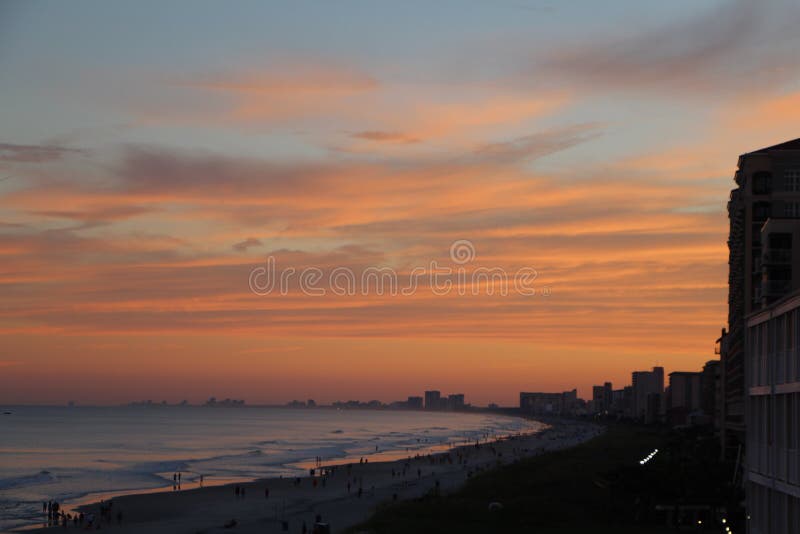 Beach time red sky stock photo. Image of ocean, sand - 123493512