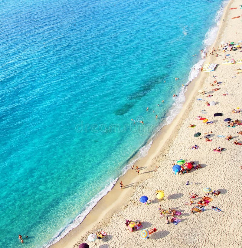 Aerial View at the Beach. Turquoise Water Background from Top View ...
