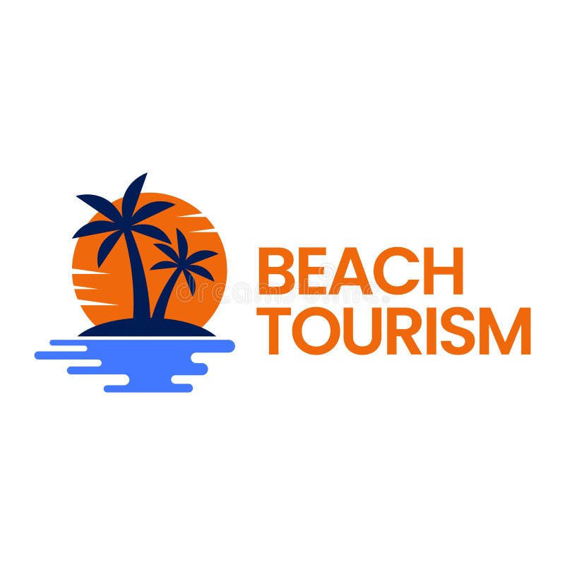Beach Tourism Flat Minimalist Logo Design Stock Illustration ...
