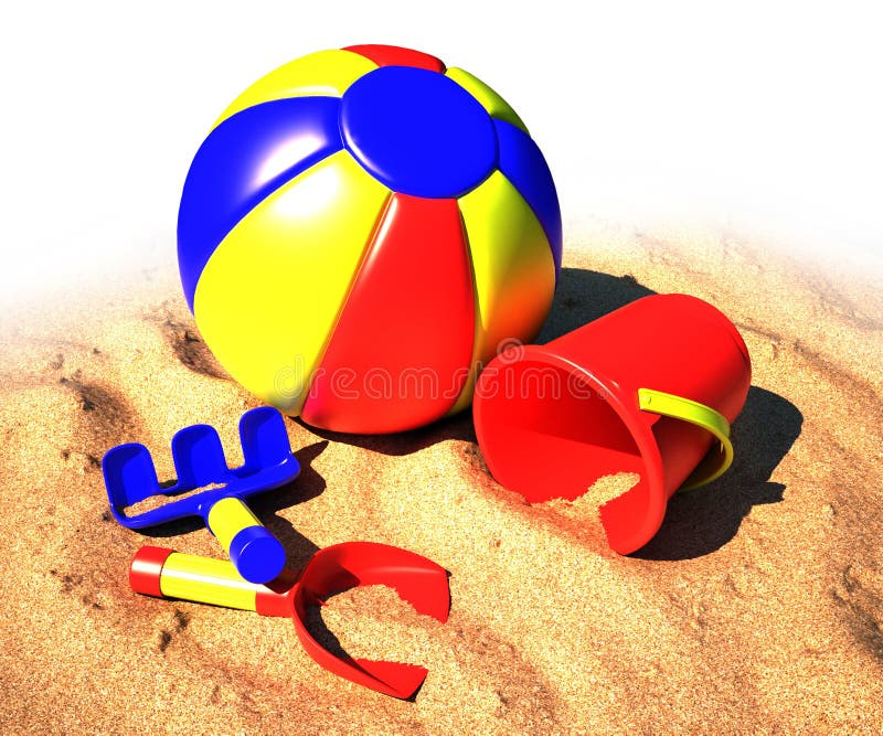 Beach toy kit stock illustration. Illustration of summer - 15678680