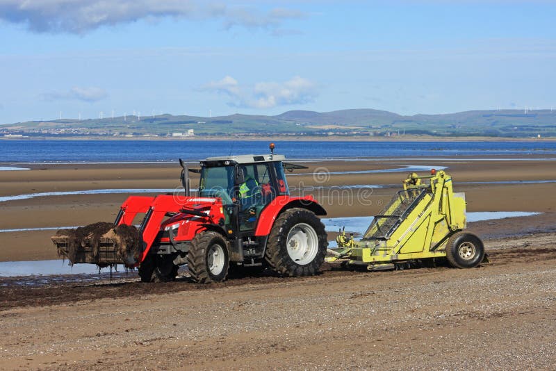 Beach Tractor stock photo. Image of coast, pollution - 32009700
