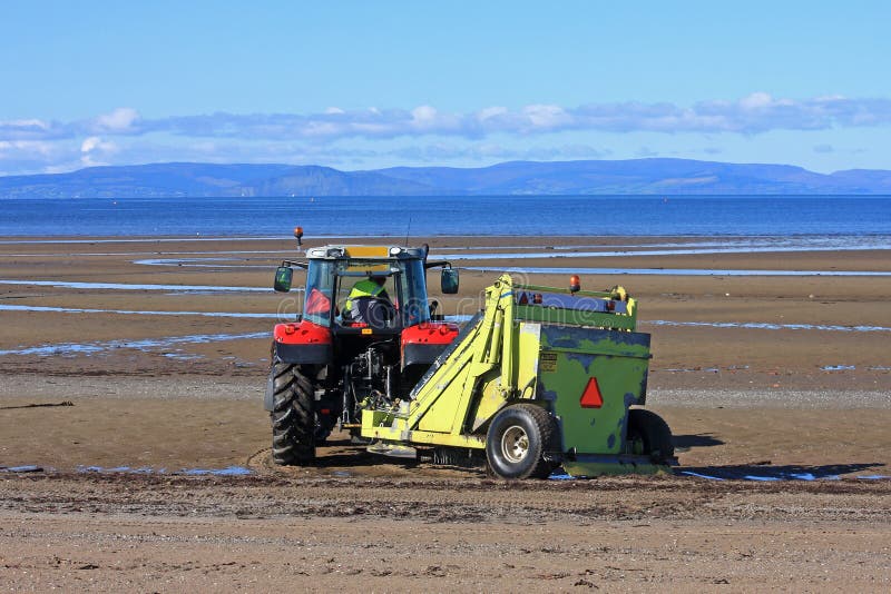 Beach cleaner tractor stock image. Image of cleaner, digger - 30491279