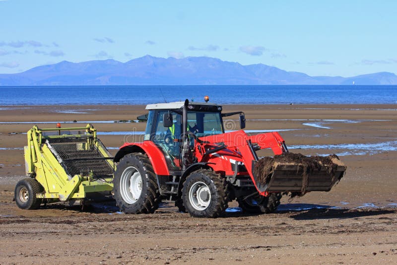 Beach cleaner tractor stock photo. Image of litter, troon - 30245440