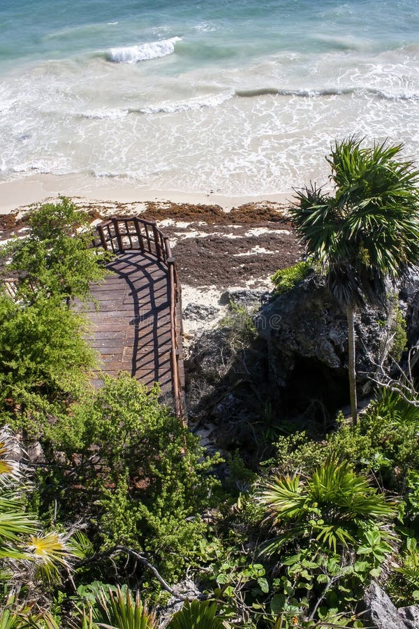 Beach by Tulum Ruins, Quintana Roo, Stock Image - Image of quitanaroo ...