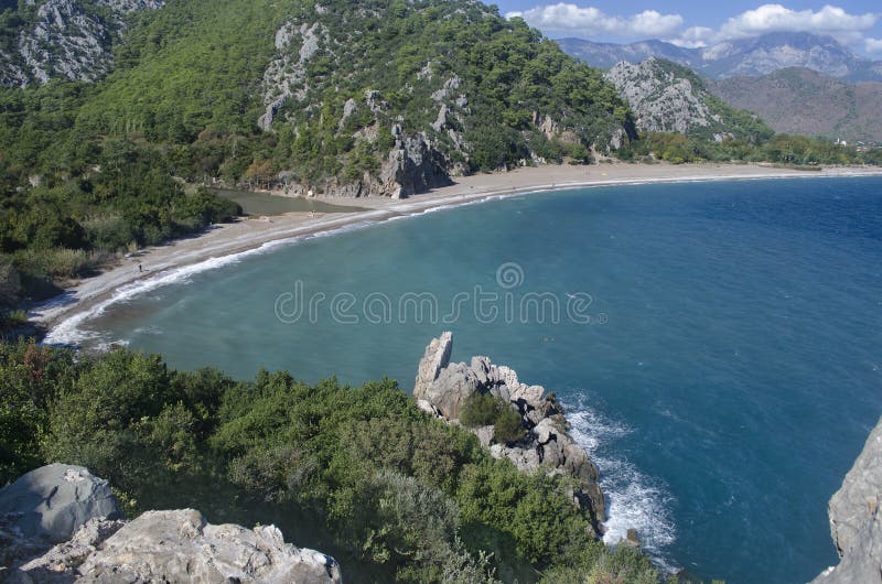 Beach in Turkey stock image. Image of mediterranean - 187092005