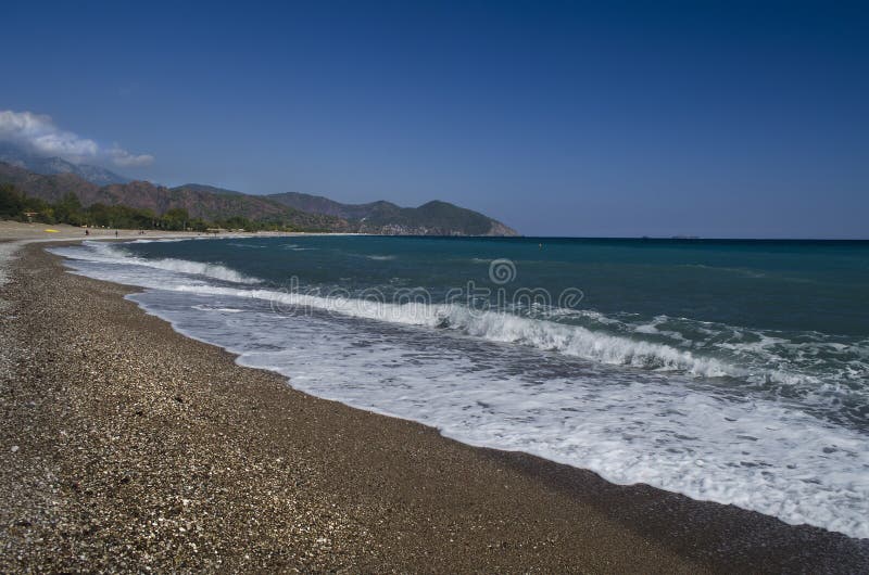 Beach in Turkey stock image. Image of mediterranean - 187362237