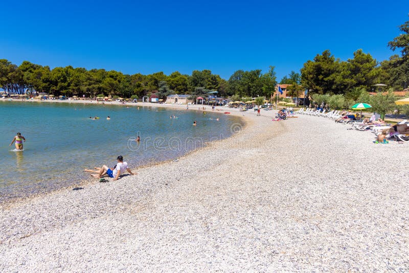 A Beach in Umag Town, Croatia Editorial Stock Photo - Image of panorama ...