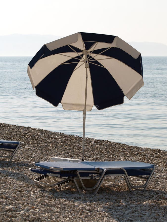 Day Light on the Beach Clear Sky with Color Umbrella Stock Image ...