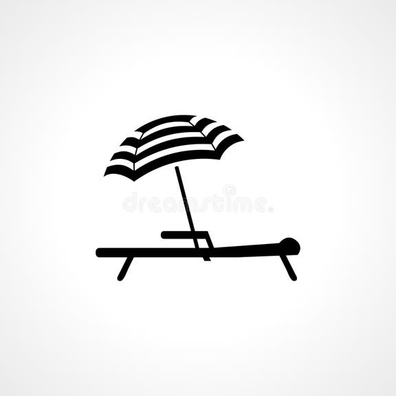 Beach Umbrella with a Bench Icon. Asd Vector Icon. Beach Umbrella with ...