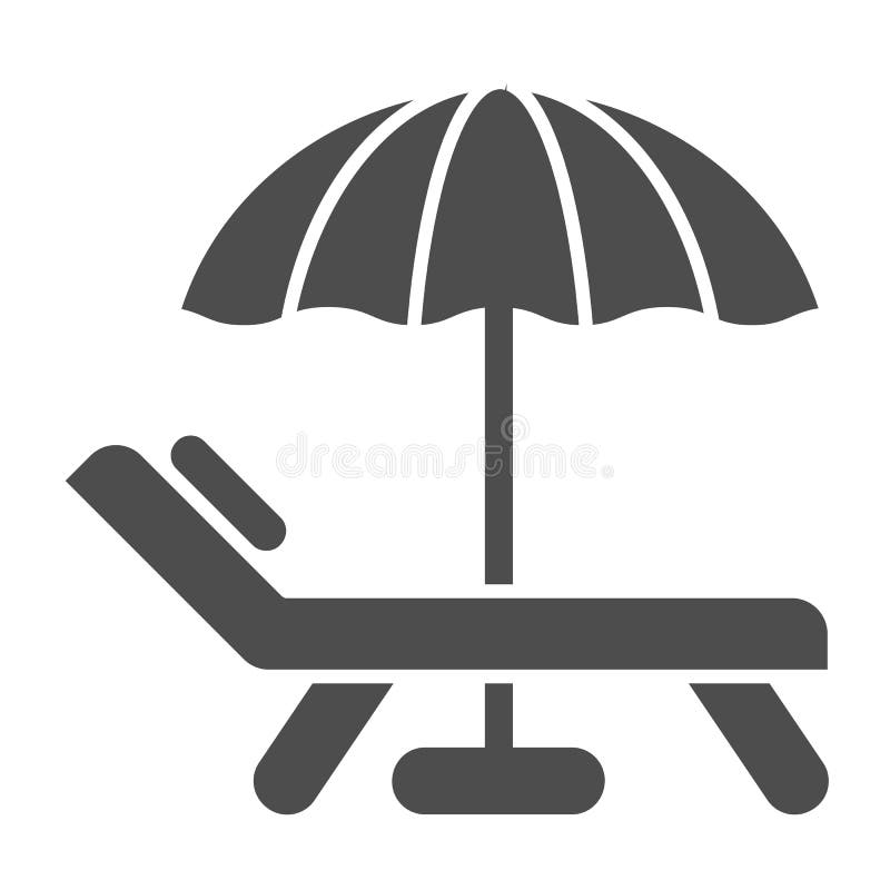 Beach Chair Umbrella Vector Simple Stock Illustrations 1 004 Beach