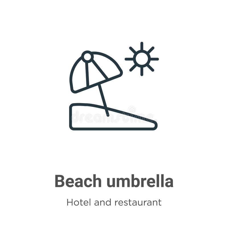 Beach Umbrella Outline Vector Icon Thin Line Black Beach Umbrella Icon