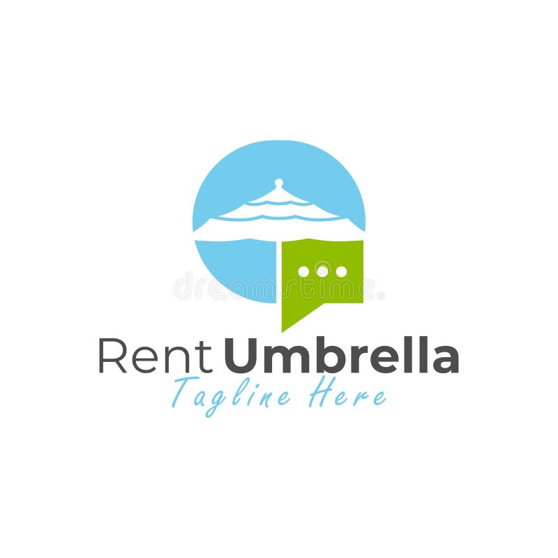 Beach umbrella rental logo stock illustration. Illustration of property ...