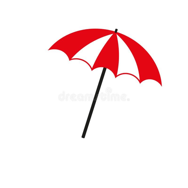 Beach Umbrella, Summer Umbrella, Vector Illustration Isolated on Whita ...