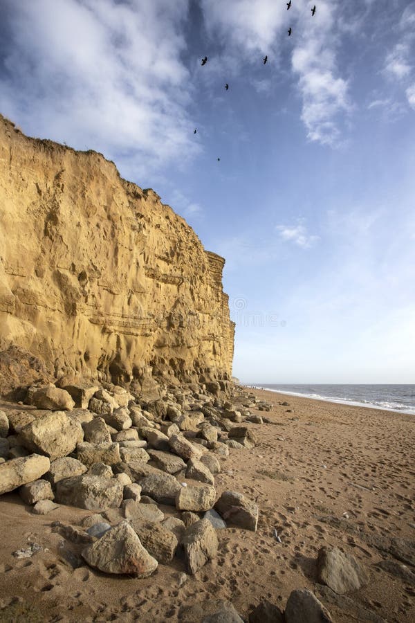The Sandstone Cliffs of West Bay, Dorset Stock Image - Image of ...