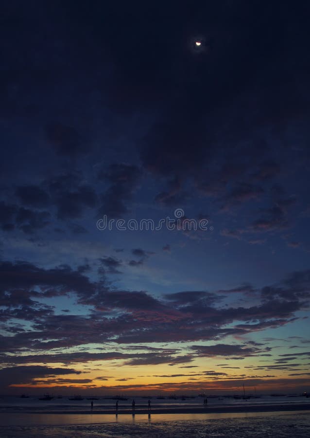 Beach under the moonlight stock photo. Image of twilight - 34149438