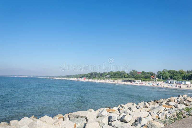 The Beach in Ustka on a Sunny Day Stock Image - Image of famous, bali ...