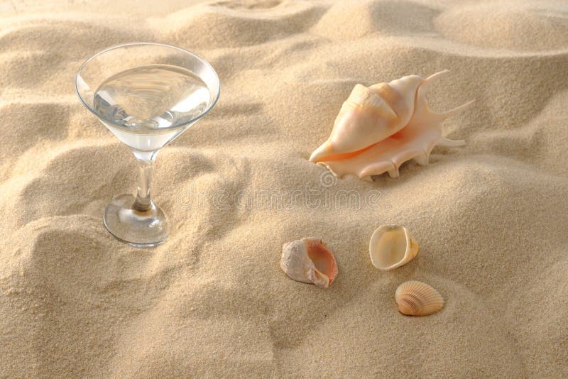 Beach Vacation Concept. Cool Drinks on the Beach Sand. a Glass of ...