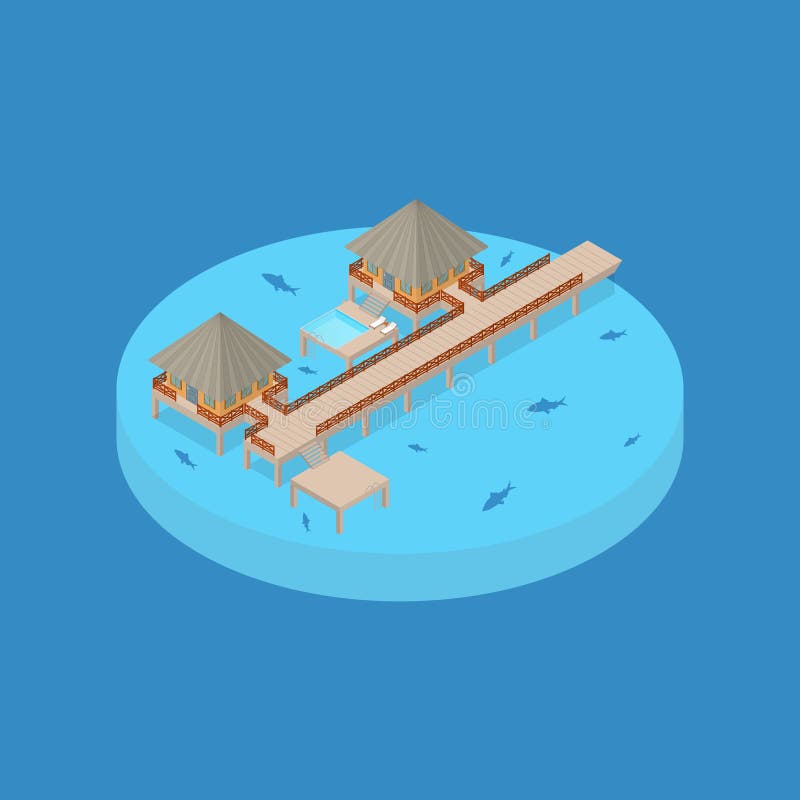 Beach Vacation Element 3d Isometric View. Vector Stock Vector ...