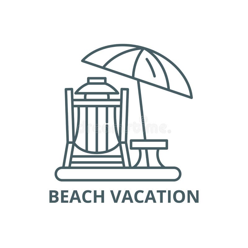 Beach Vacation Line Icon Concept. Beach Vacation Flat Vector Symbol ...