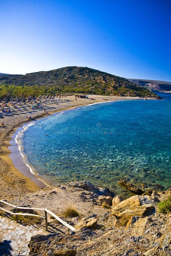 Famous Palm Beach of Vai, Island of Crete, Greece Stock Image - Image ...