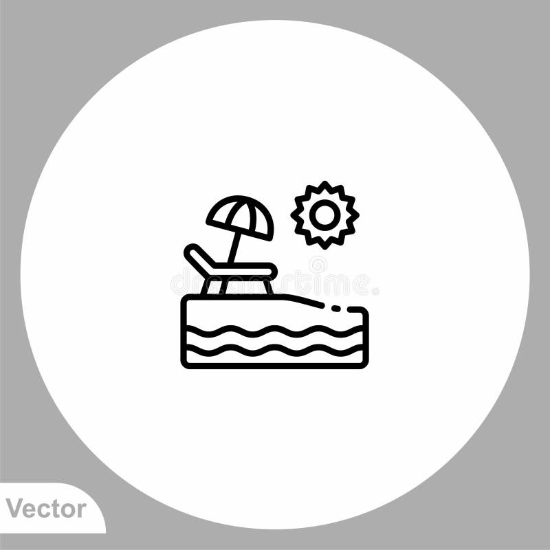 Beach Vector Icon Sign Symbol Stock Vector - Illustration of design ...