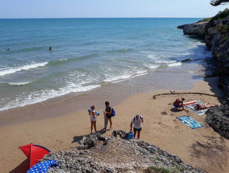 The beach in Vieste editorial image. Image of italian - 243146030