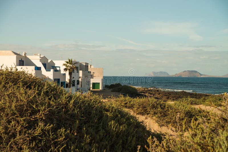 Beach View at Caleta De Famara Stock Image - Image of holiday, ocean ...