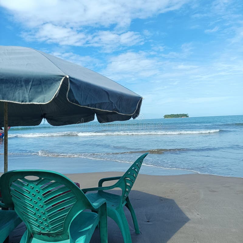 Beach View in the Morning, with the Sound of the Waves Stock Image ...