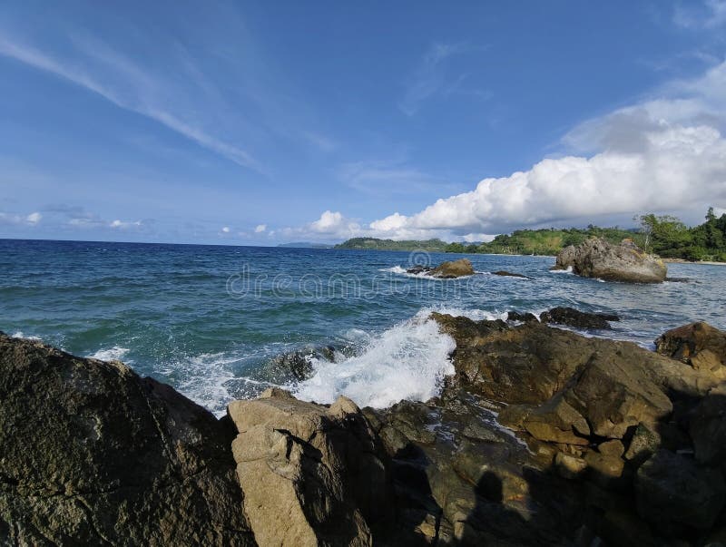 Beach View at One of the Tourist Attractions in Buol District Stock ...