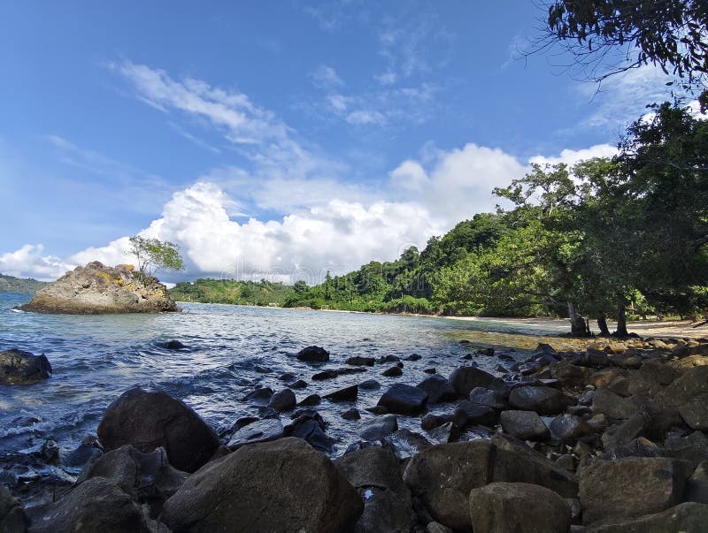 Beach View at One of the Tourist Attractions in Buol District Stock ...